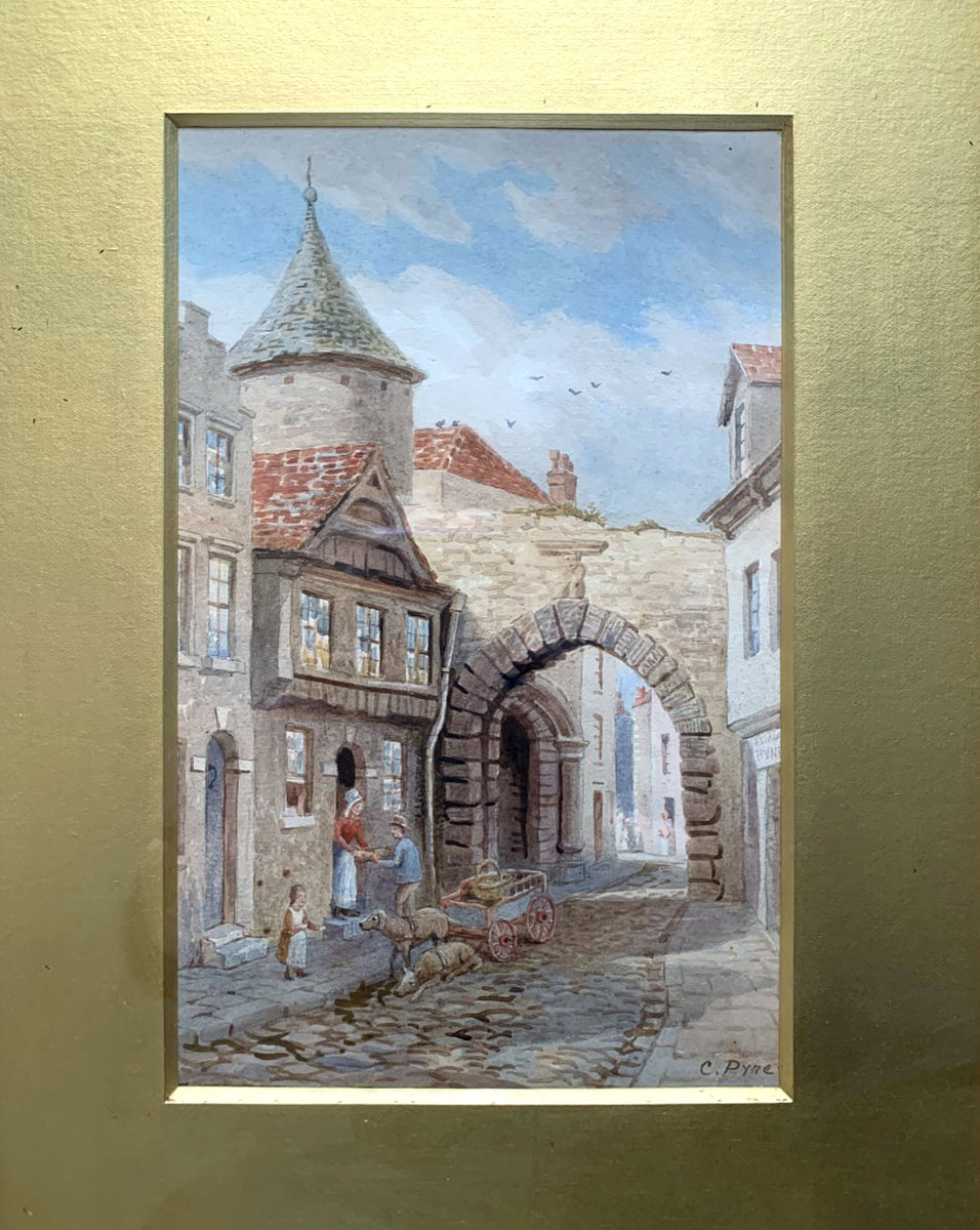 Mid C19th Victorian Watercolour by Charles Claude Pyne - Antwerp Scene ...